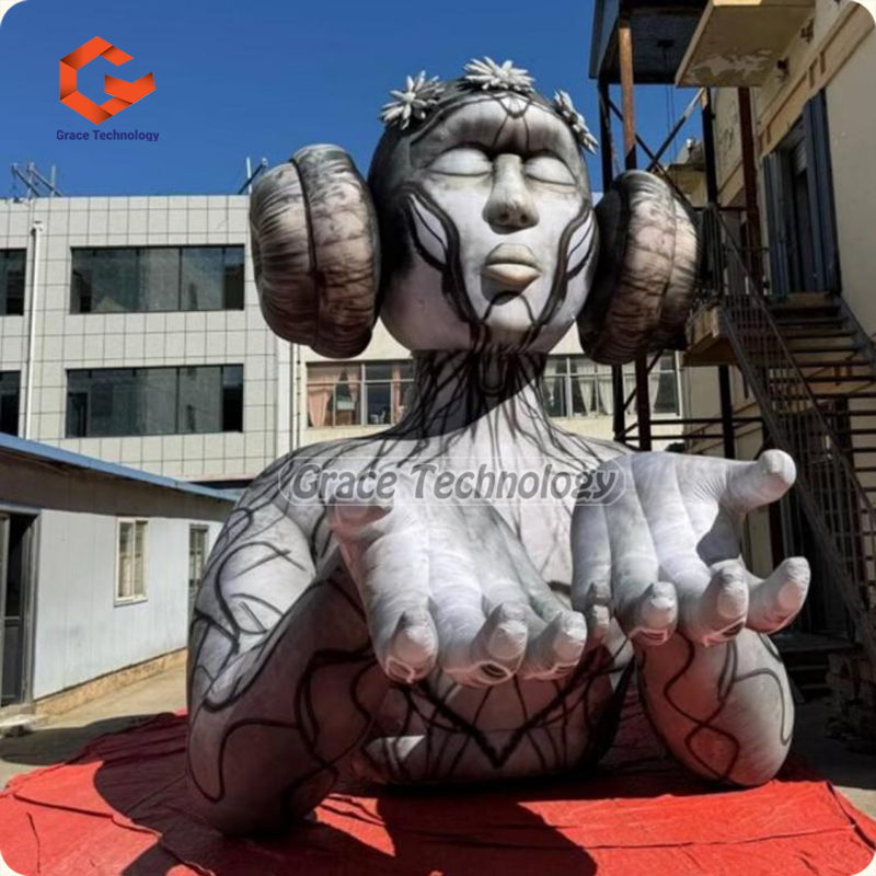 Giant Inflatable Artwork Stage Decor Inflatable Goddess Sculpture Music ...